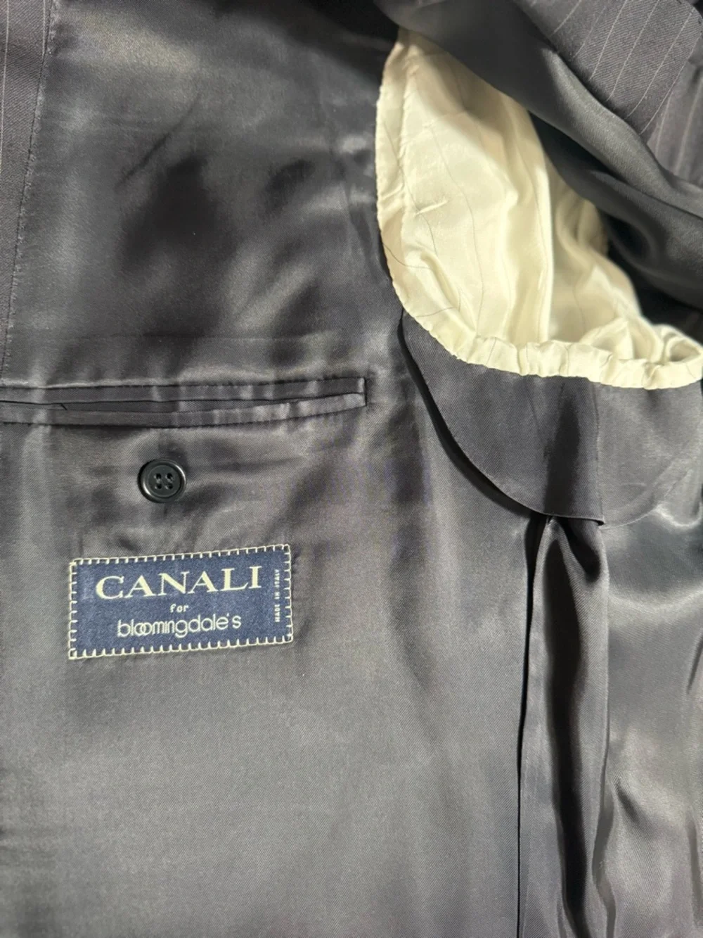 Canali | Suits & Blazers | Canali Navy Blue Pinstripe 0 Wool Blazer 44r ...